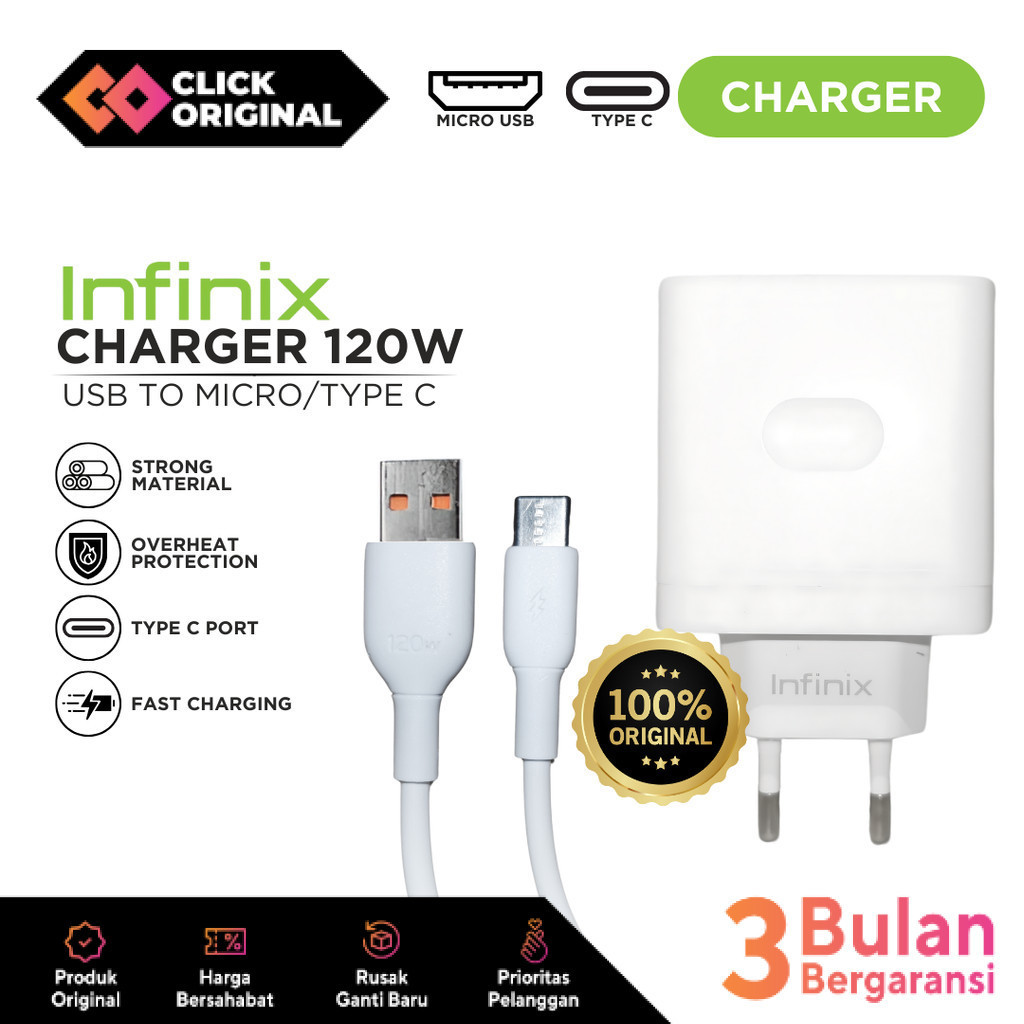 Infinix Hyper Charge 120W USB To Type C Fast Charging Charger Original ...
