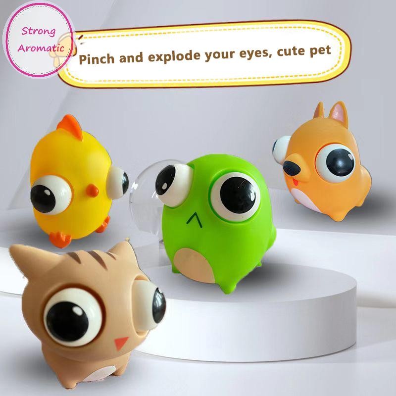 STRO Elastic Pop Eye Frog Squeeze Sensory Toys Cartoon Slow Rebound ...