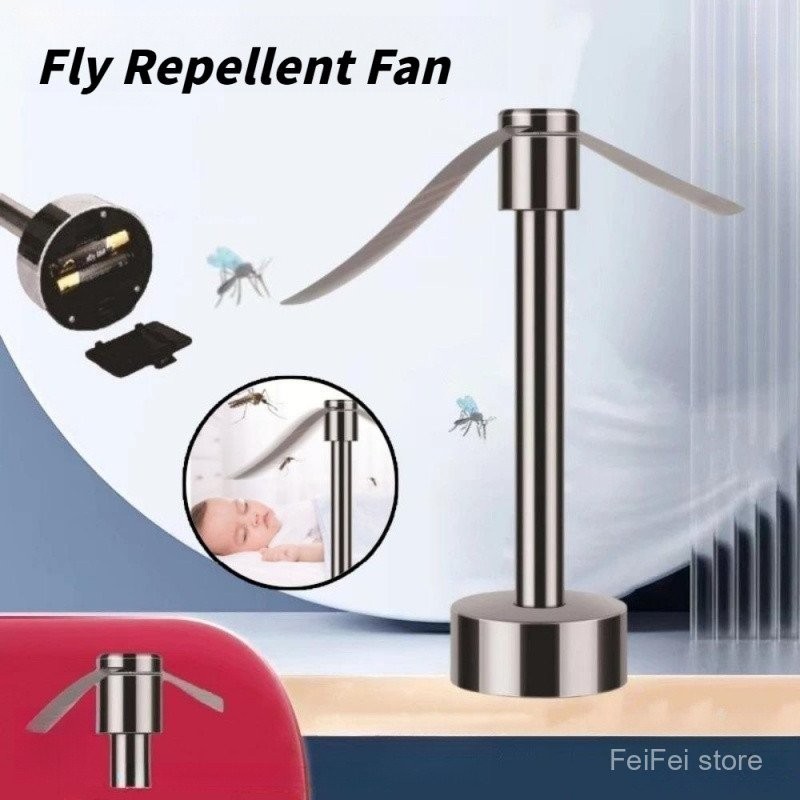 Fly Repellent Fan, Stainless Steel Silent Automatic Fly Trap, Portable ...