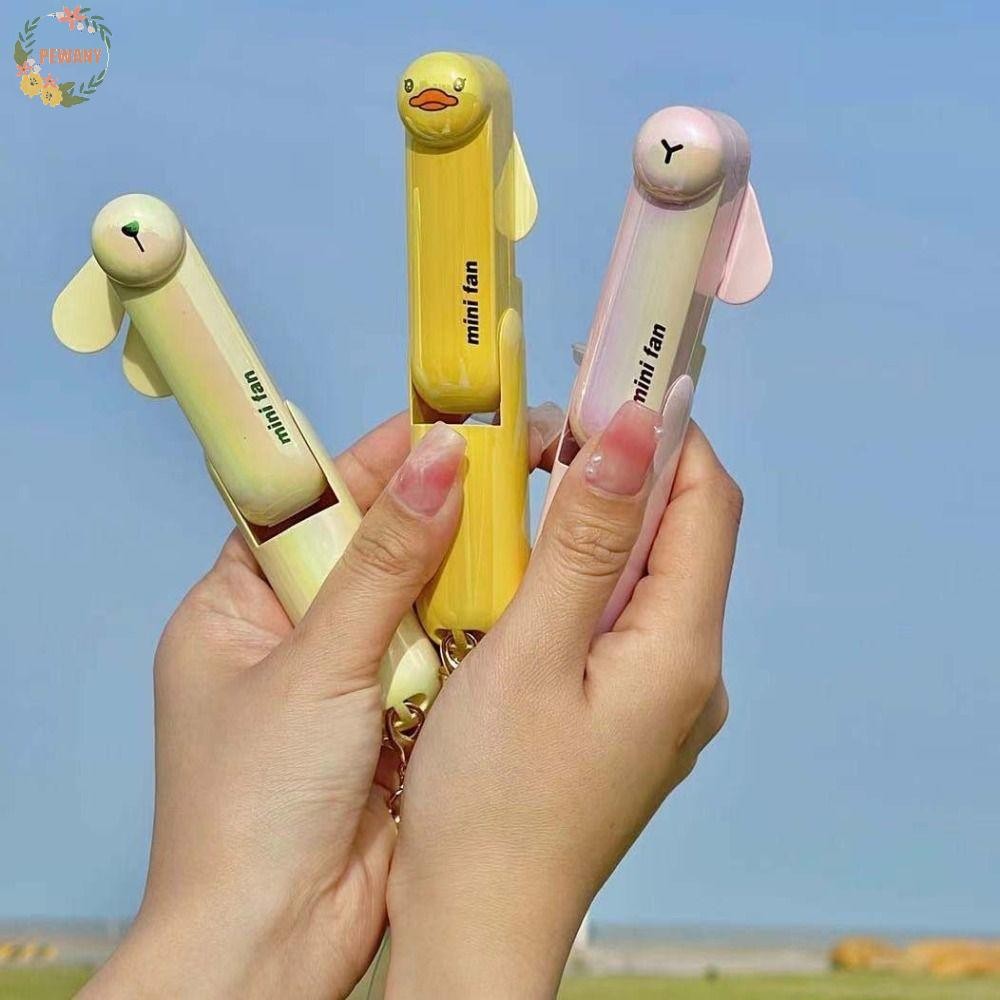 PEWANY Mini Folding Fan, 3 Speeds Table Desk Keychain Fan, Small Pocket ...