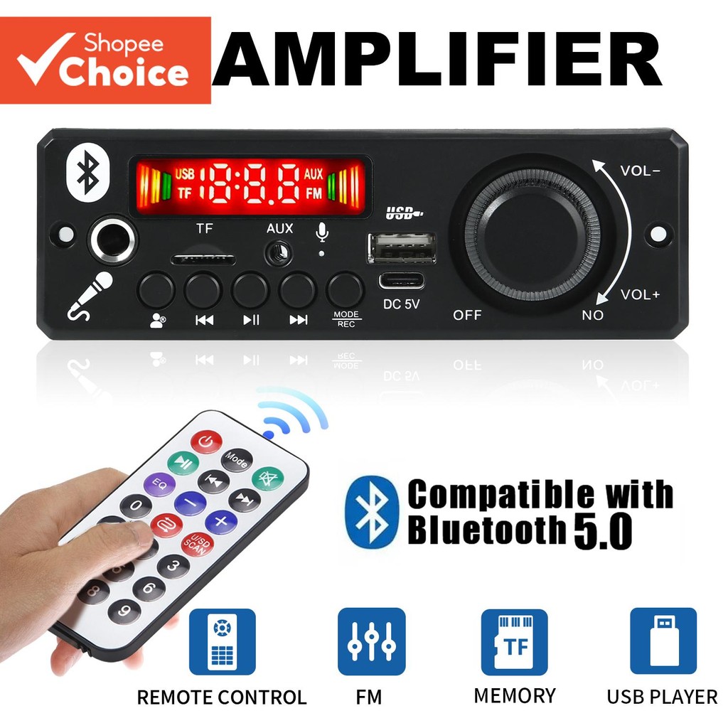 6W Amplifier DC 5V MP3 WMA Decoder Board Bluetooth 5.0 Audio Module USB ...
