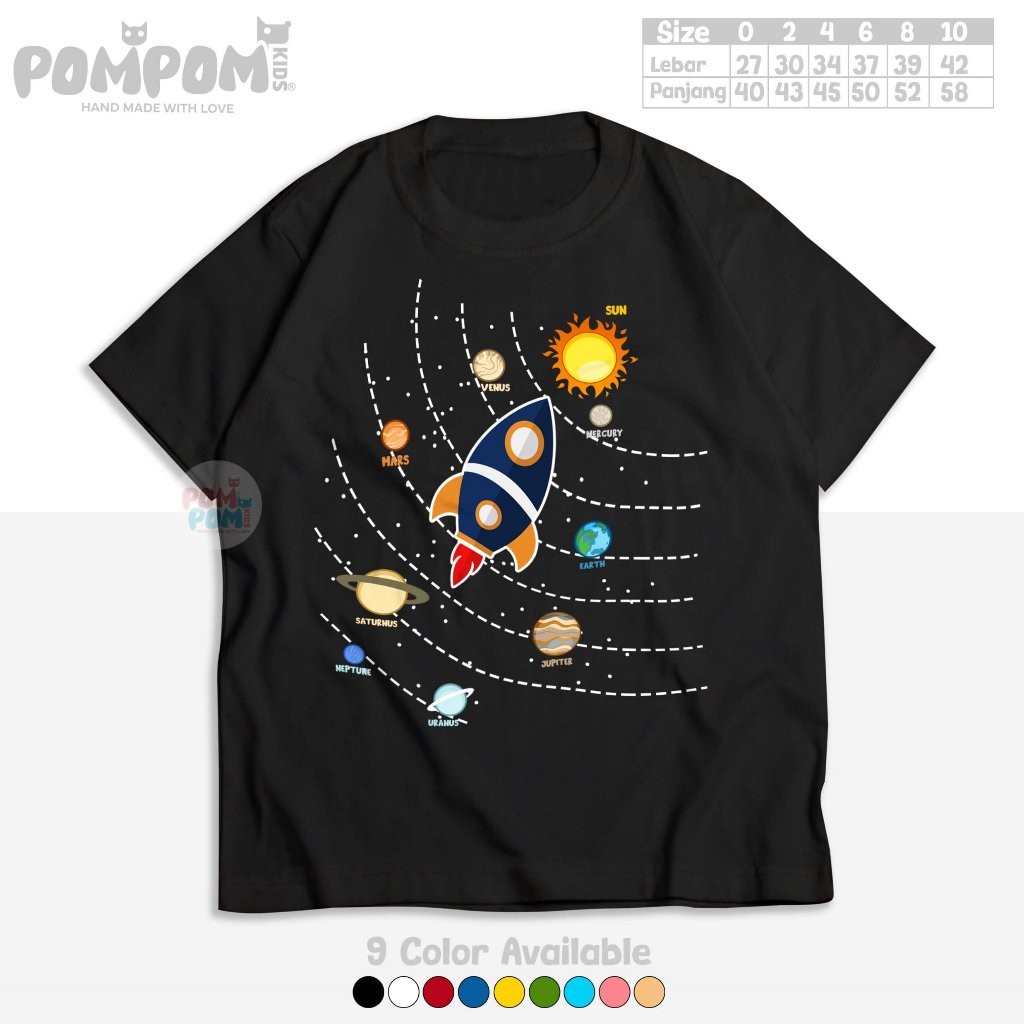 Kid T-Shirt Planet Solar System Astronaut Age 100CM-150CM | Boy Shirt ...