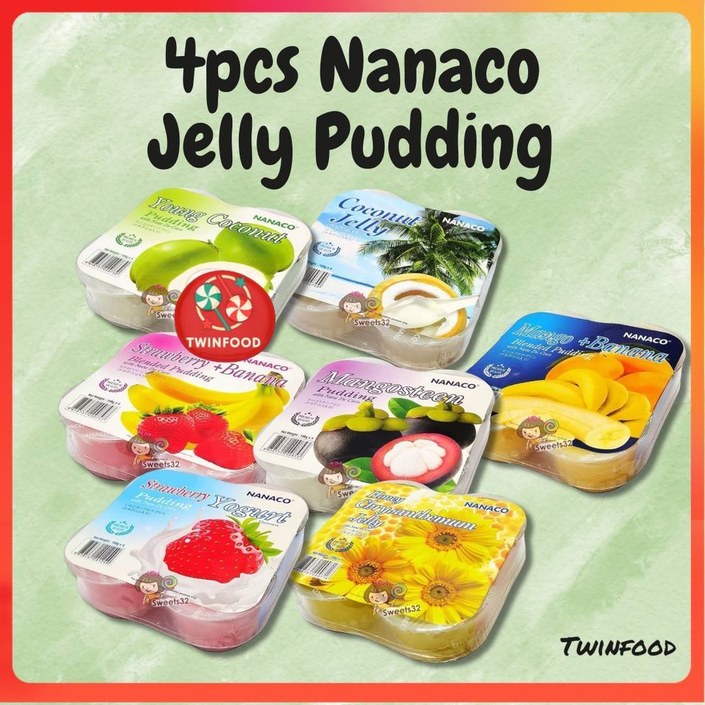 "Puding NANACO Halal + Nata De Coco 108g (4 Pek) – Tanpa Bahan Pengawet (TF) | Shopee Malaysia