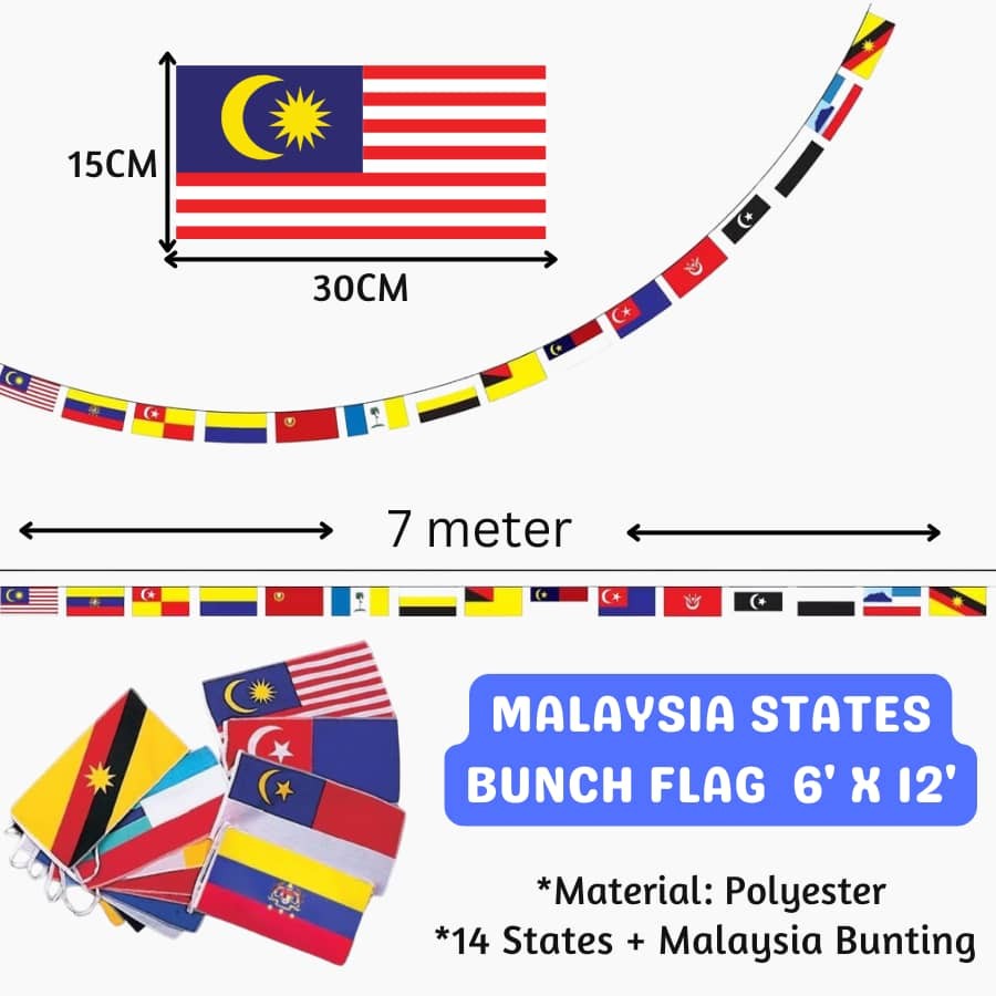 Malaysia States Bunch Flag 15CM X 30CM | Shopee Malaysia