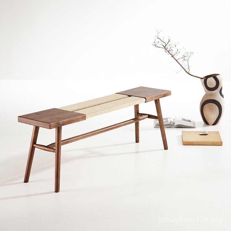 New Chinese Style Log Style Solid Wood Bench Dining Table Bench Tea ...