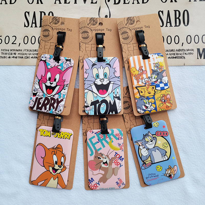 Cute cartoon Tom and Jerry luggage tags with identification tags ...