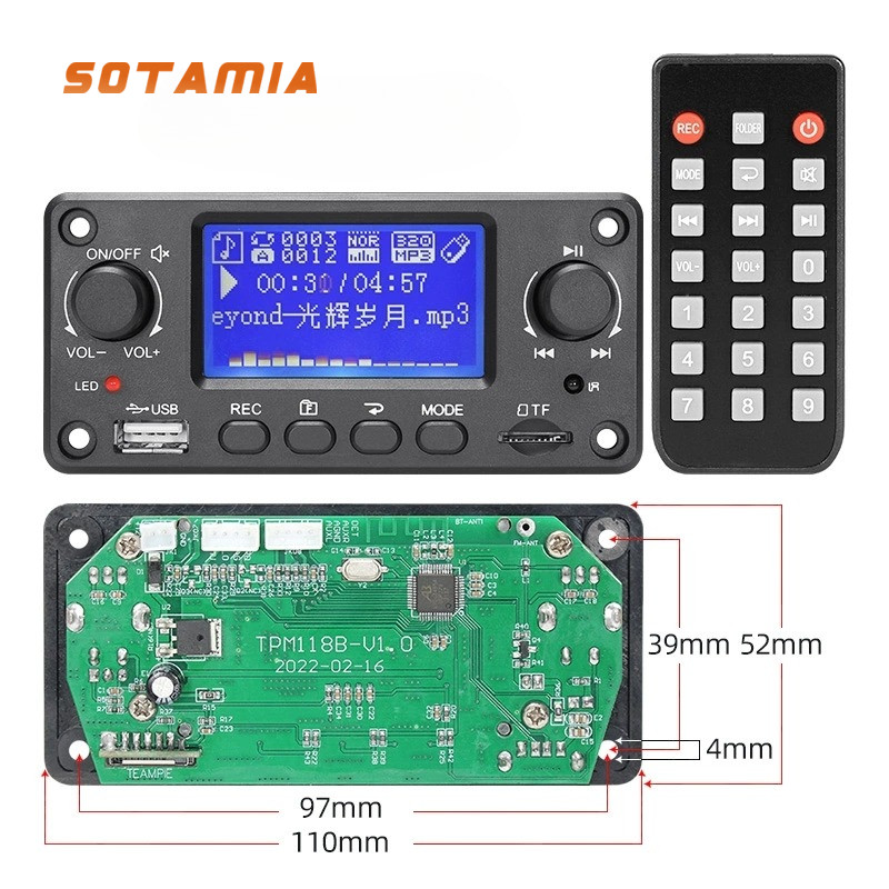 SOTAMIA MP3 Bluetooth Decoding Board USB TF FLAC Lossless Music Decoder ...