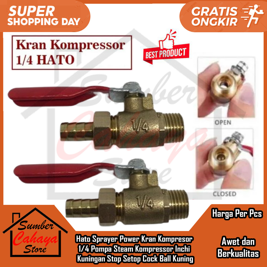 MESIN Hato Sprayer Power Compressor Valve 1/4 Steam Pump Inch Inch ...