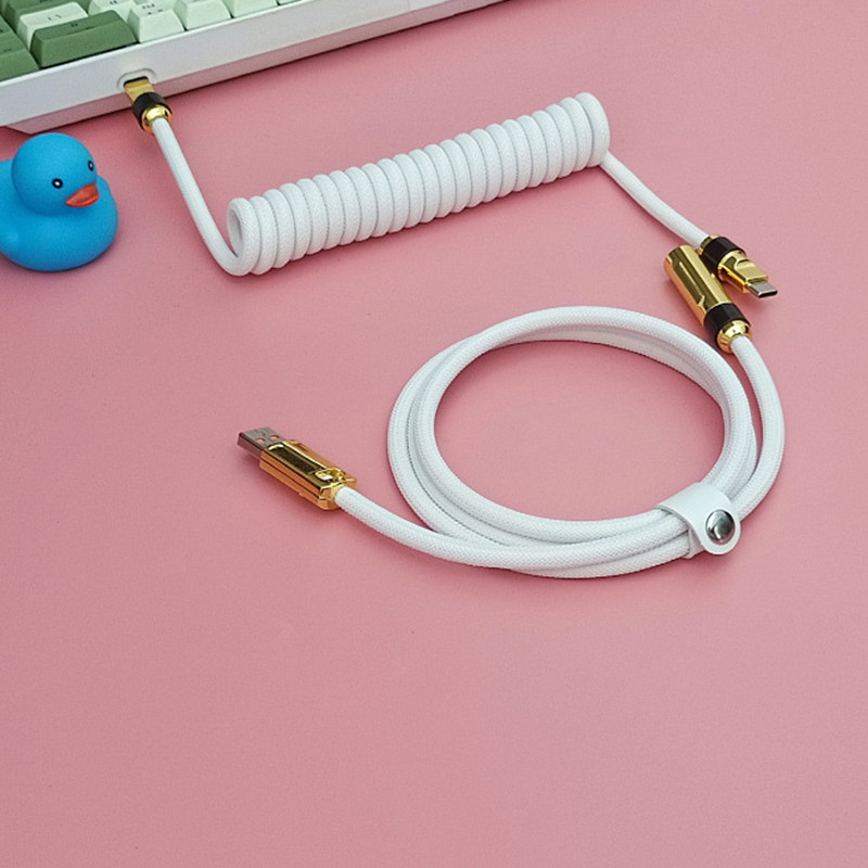 [OriginalGrass] 1.8M Type C Mechanical Keyboard Coiled Cable USB ...