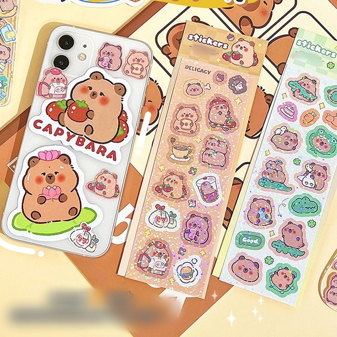 Korean Sticker Blink Blink Capybara Cute Viral Sticker Creative Unique ...