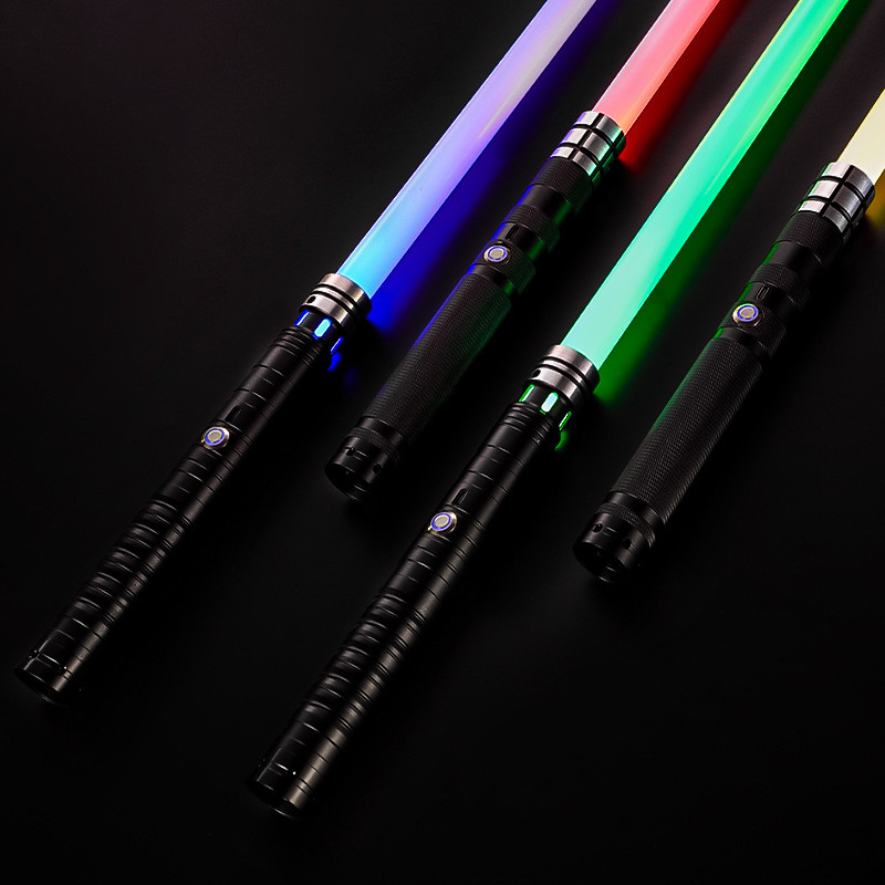 Metal Lightsaber Laser Sword Toys RGB Light Saber 16 Color Change Kids ...