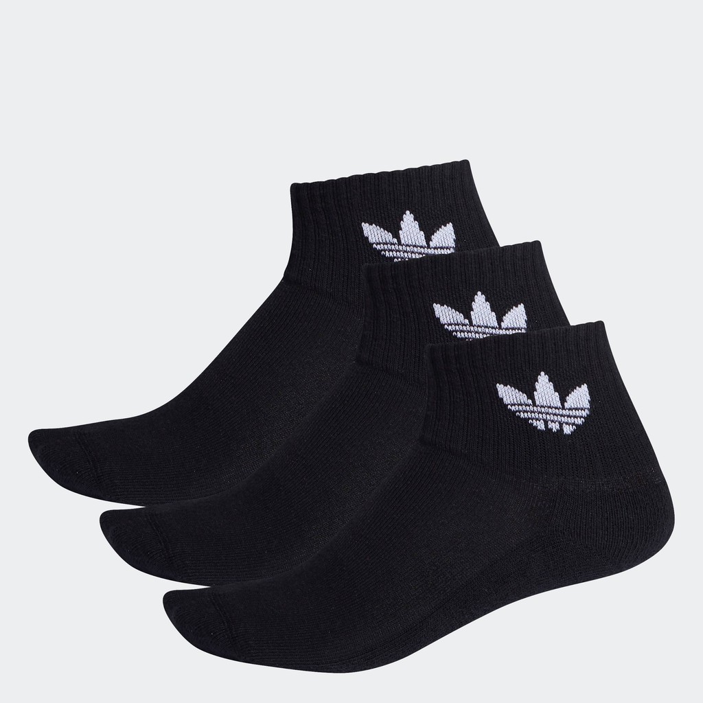 adidas Lifestyle Mid Crew Socks 3 Pairs Unisex Black FM0643 | Shopee ...