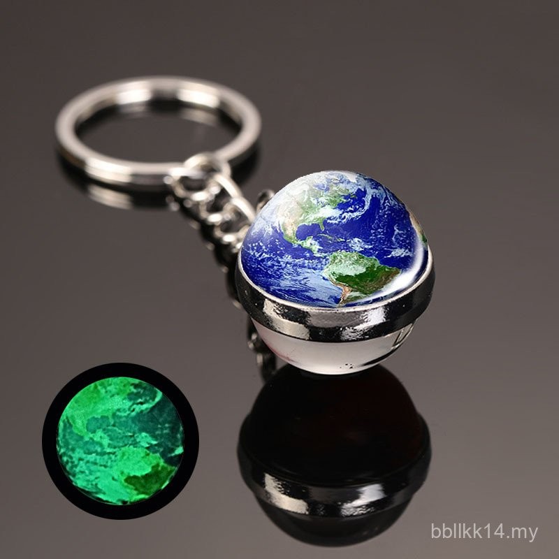 Rantai Kunci Planet Alam Semesta Bercahaya Sistem Suria Loket Logam ...