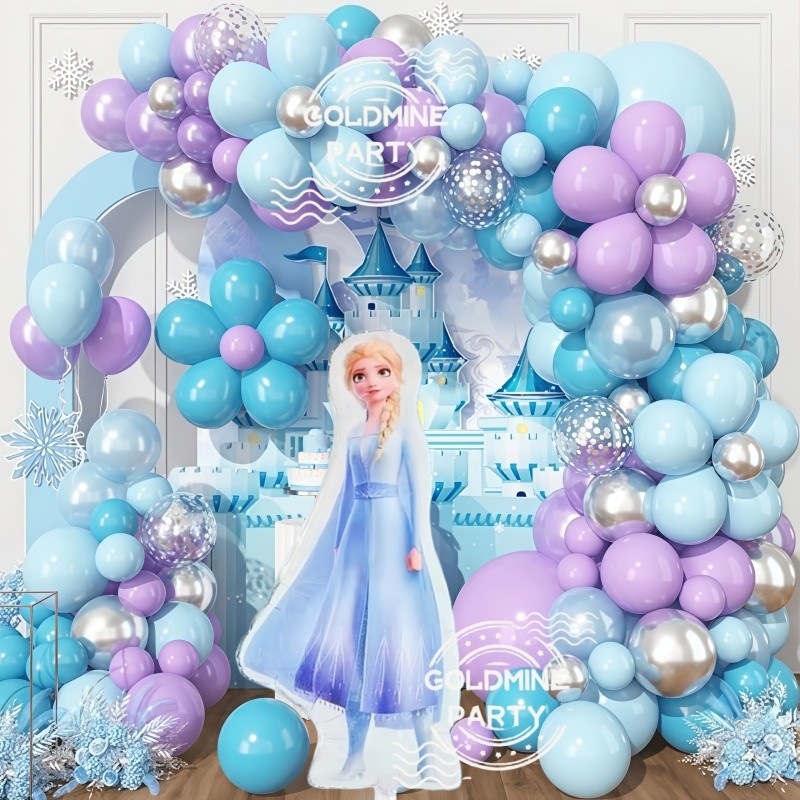 Cartoon Olaf Elsa Anna Balloon Blue Number Foil Ballons Kids Frozen ...