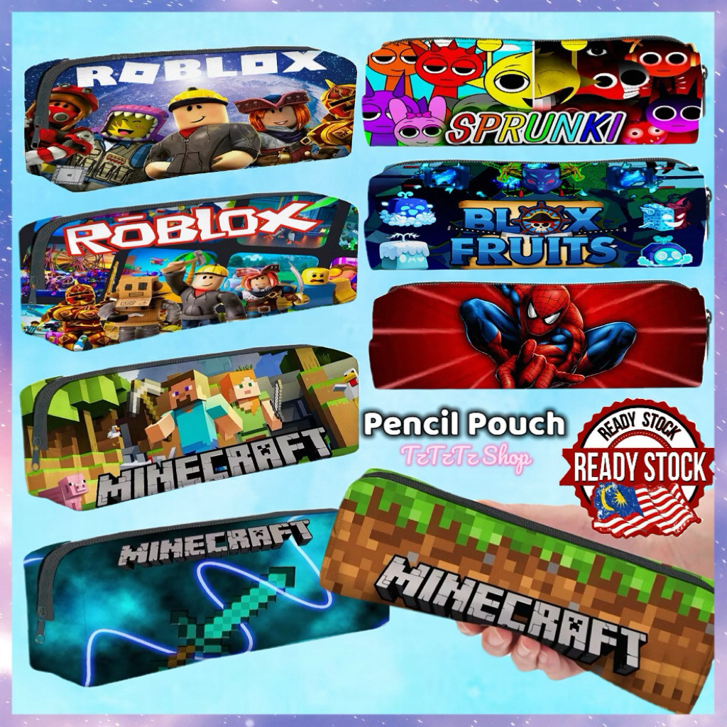 21x4x6cm Pencil Case Roblox Minecraf School For pouch Boys Canvas ...