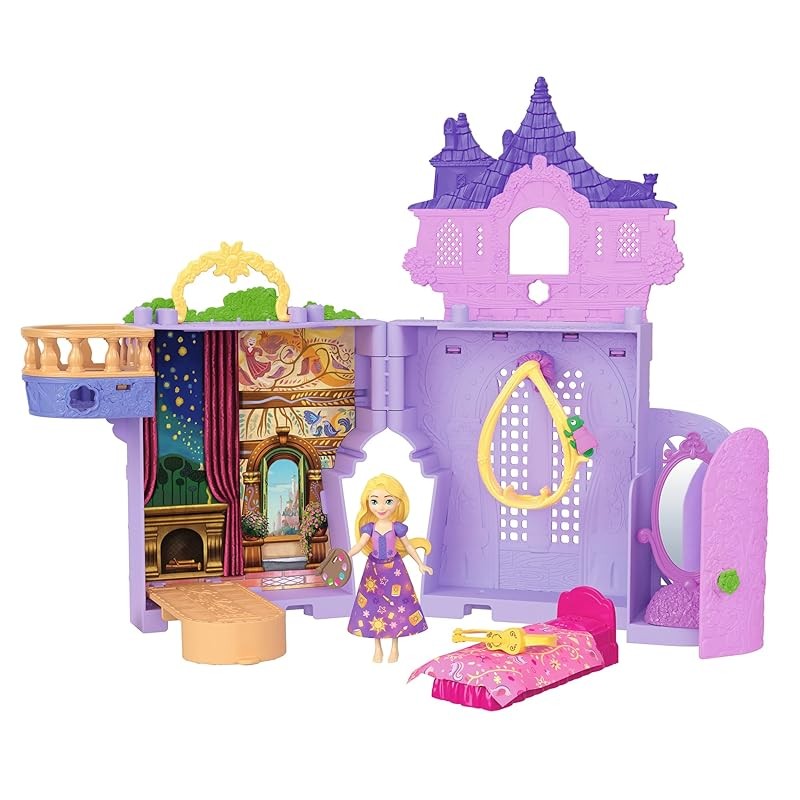 Mattel Disney Princess Rapunzel and Tower (Stacking Castle Series! Mini ...