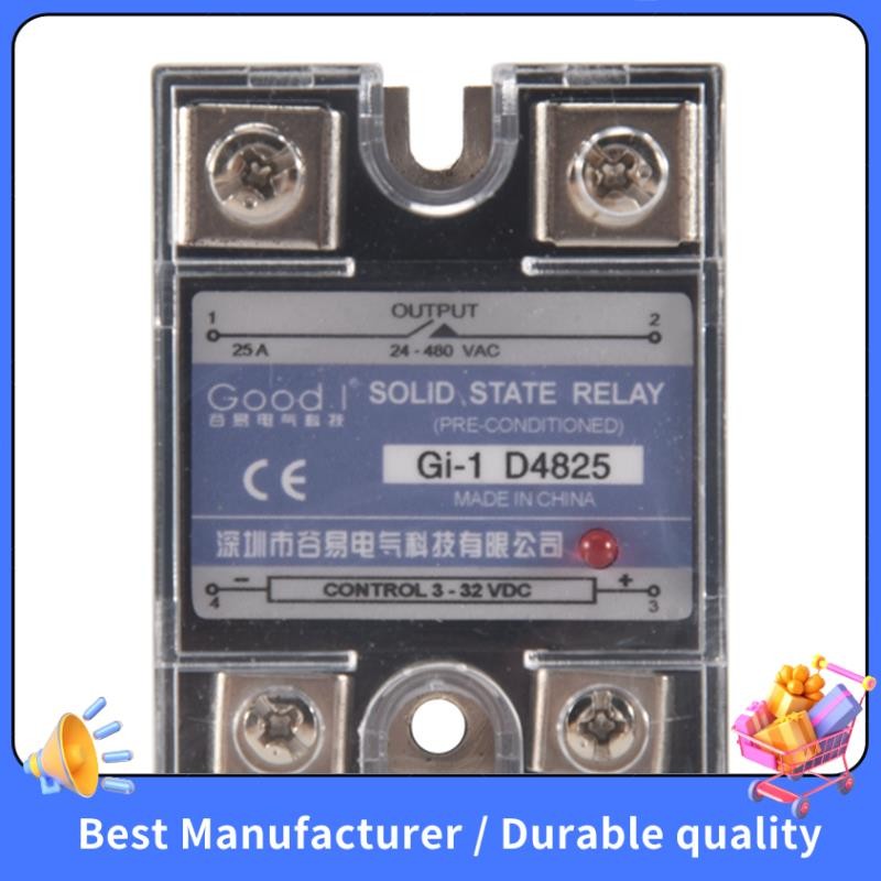 【NEW】SSR 25A 3-32V DC To 24-480V AC Single Phase Solid State Relay DC ...