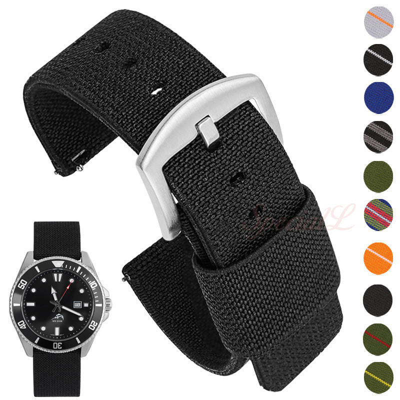 22mm Nylon Canvas Watch Strap for Men - Compatible with Omega Seamaster ...