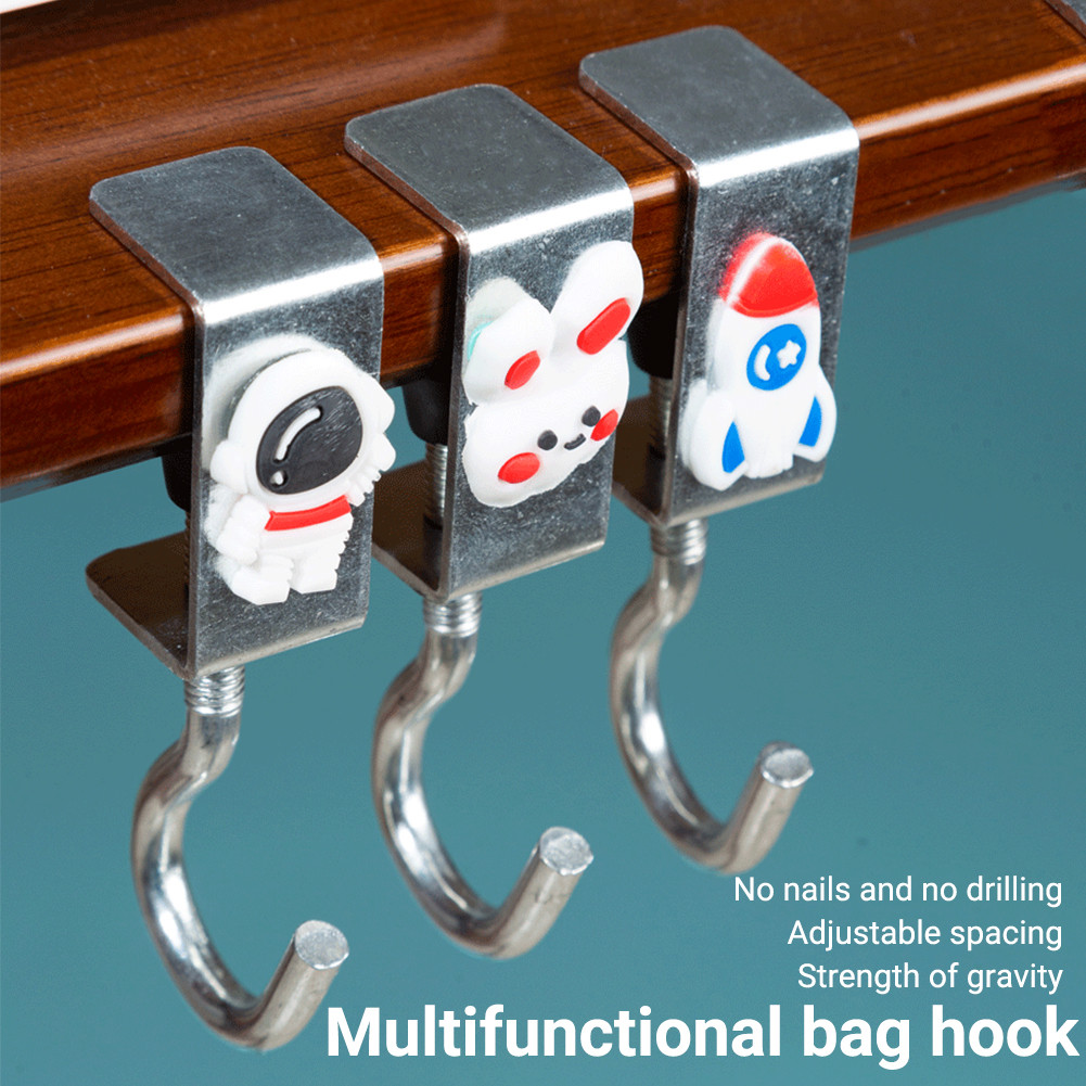 Creative Desk Side Hook Student Backpack Hanging Bag Hook Free Punch ...