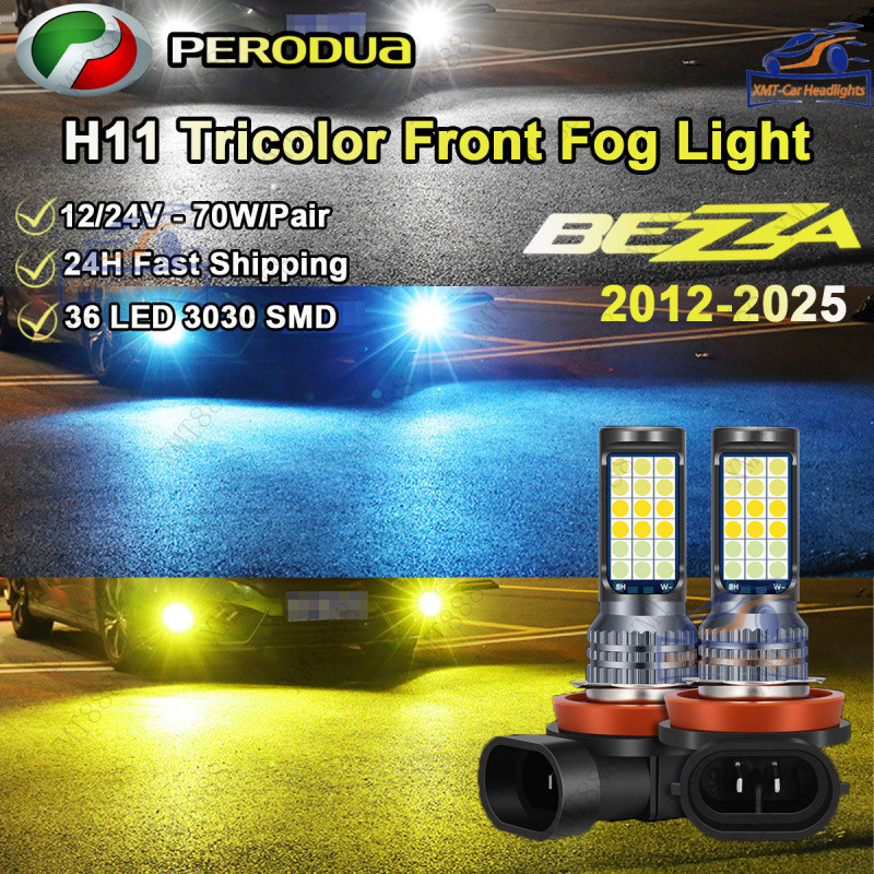【2PCS】3Color Perodua Bezza H11 Fog Light Myvi Fog Light H11 Fog Lamp ...