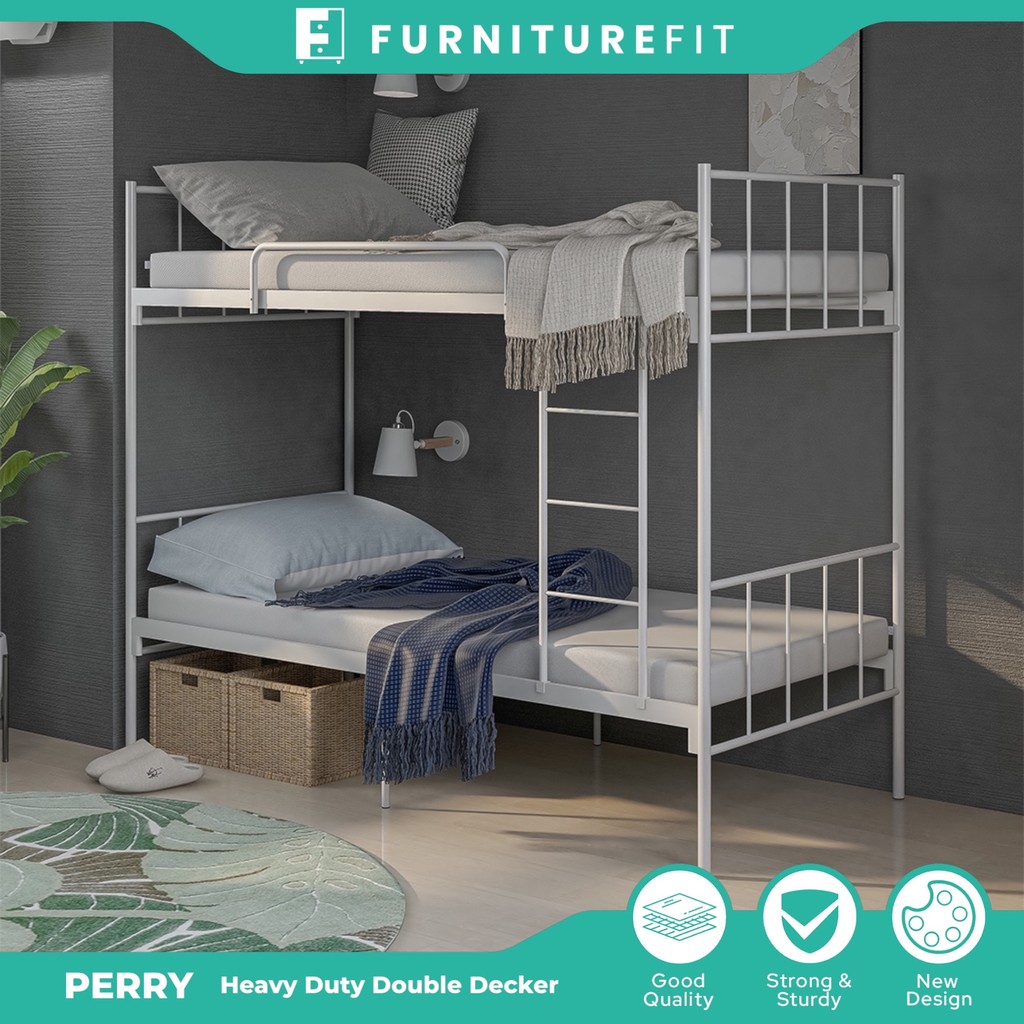 FurnitureFit PERRY Double Decker/Katil Dua Tingkat/Metal Bed/Katil ...