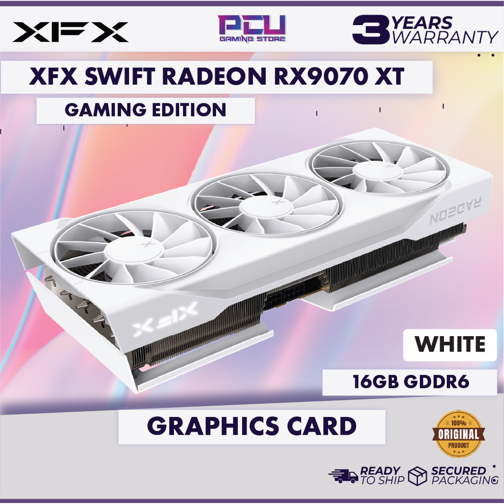 XFX SWIFT AMD RADEON RX 9070XT TRIPLE FAN GAMING EDITION 16GB GDDR6 VGA ...