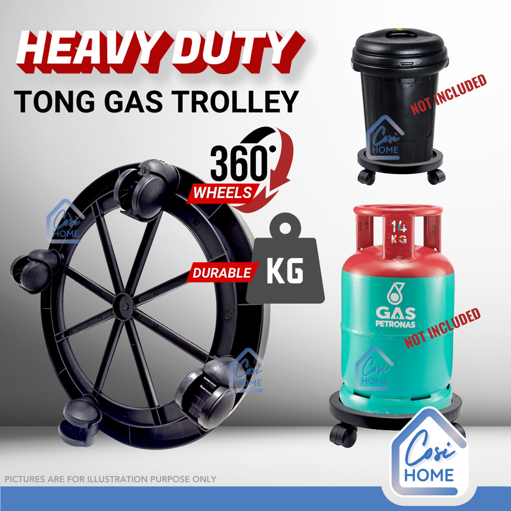 4 RODA PVC Gas Tank Trolley Tong Gas Roller Stand Heavy Duty Kaki Roda ...