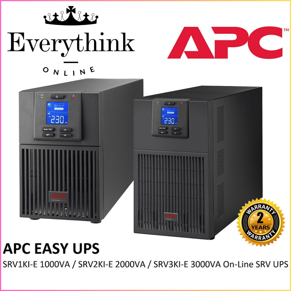APC EASY UPS SRV1KI-E 1000VA, 900W / SRV2KI-E 2000VA, 1800W / SRV3KI-E 3000VA, 2700W ON-LINE SRV ...