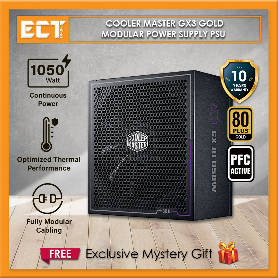 Cooler Master GX3 (1050W / 1250W ) Gold Modular Power Supply PSU (CM-MPX-X503-AFAG-BUK) | Shopee ...