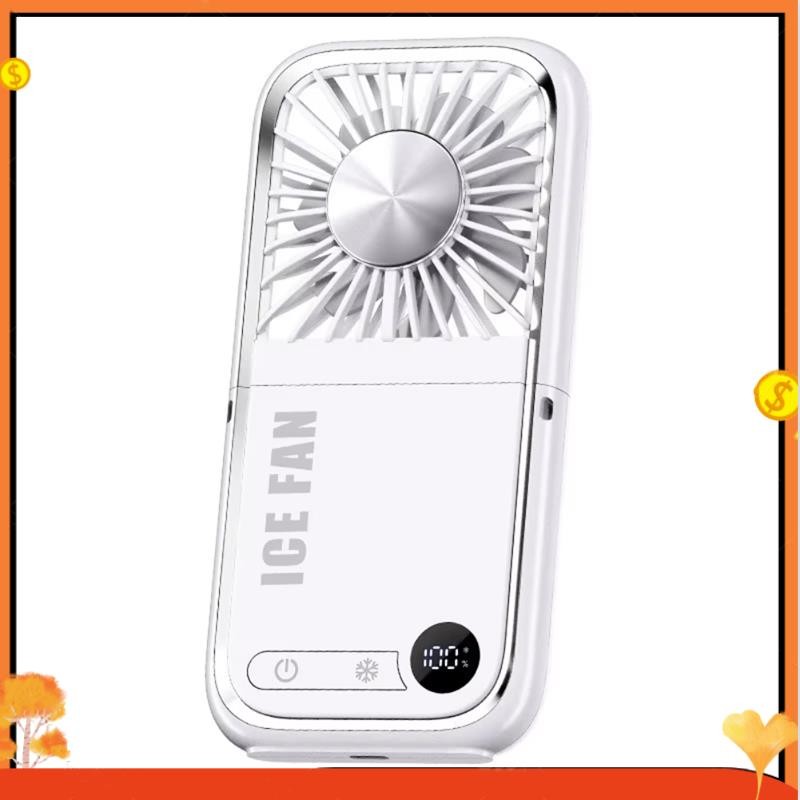 Compact FoldableFan - Handheld Ice Cooling Fan with Built-in Power Bank ...