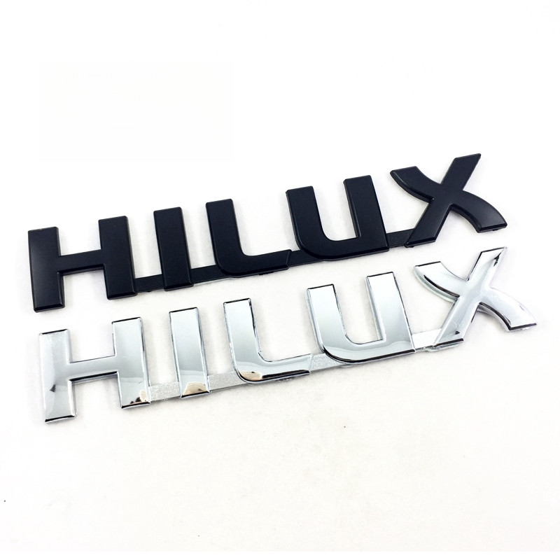 1 x ABS Chrome HILUX Logo Letter Car Auto Rear Trunk Decorative Emblem ...