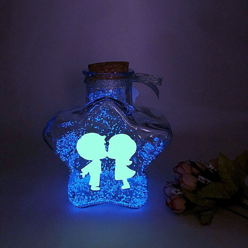 Lucky Wishing Bottle Star Bottle Graduation Gift 五星夜光许愿瓶荧光星空瓶发光胶囊幸运星玻璃瓶 ...