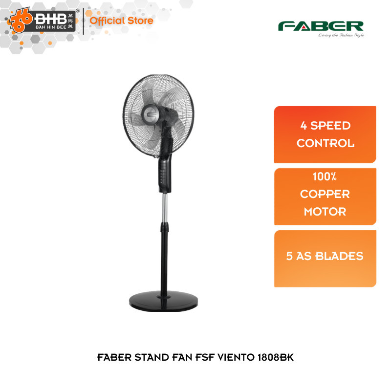 Faber Stand Fan FSF VIENTO FSF VIENTO 1808BK 4 Speed Control 5 AS ...