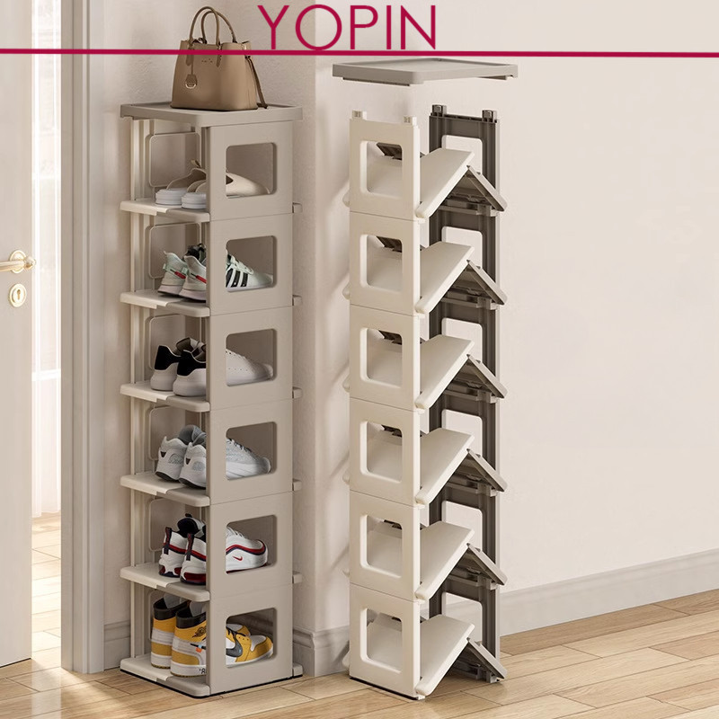 Yopin Foldable Plastic Shoe Rack - Multi-Tier Space Saving Shoe ...