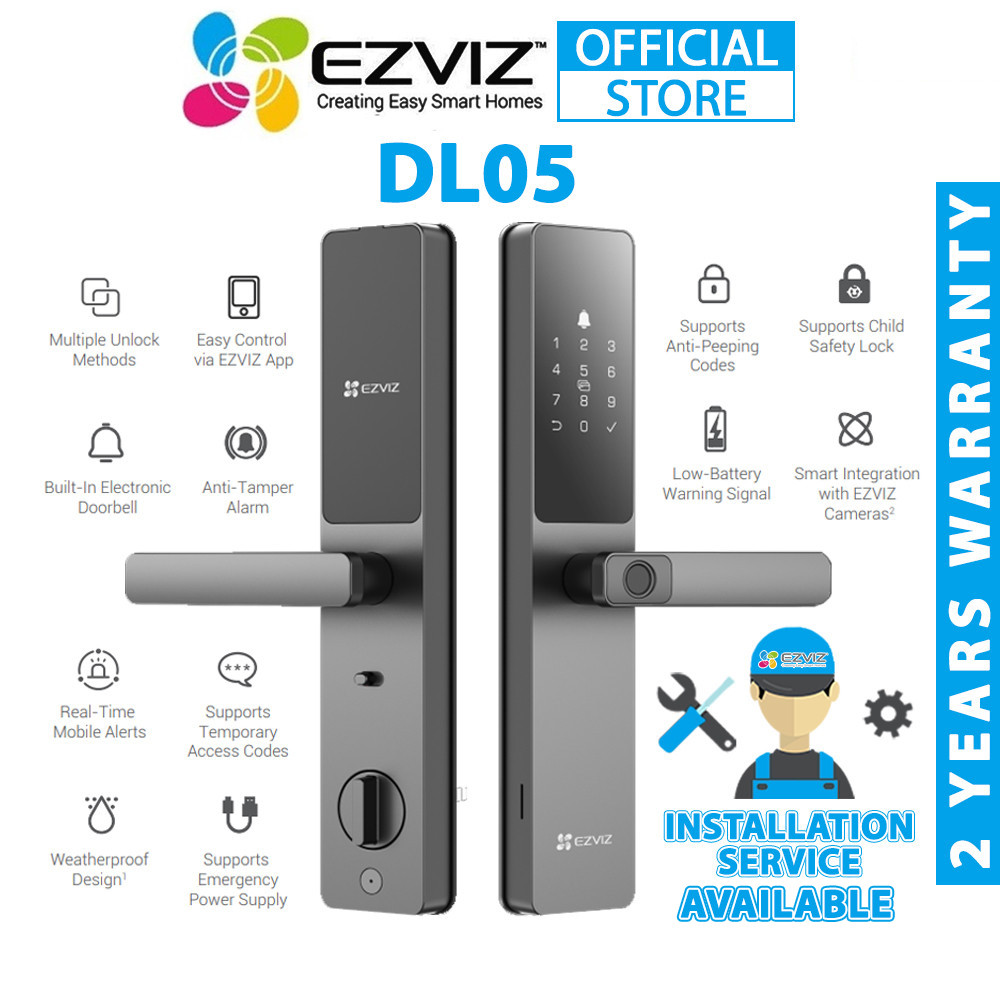 Ezviz DL05 Smart Home Security Fingerprint Door Handle Lock Smart ...