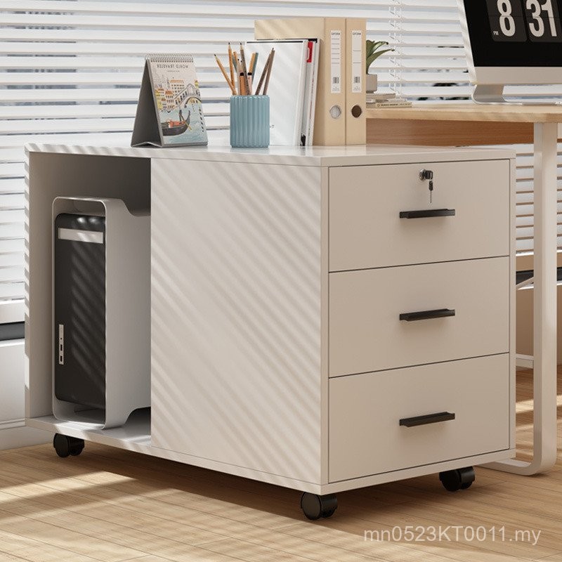 Movable Wooden Office Multi-Drawer File Cabinet Side Cabinet with Lock ...