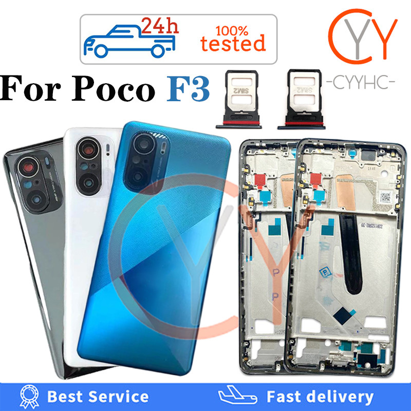 For POCO F3 back cover Battery Housingr Volume Button on off power ...