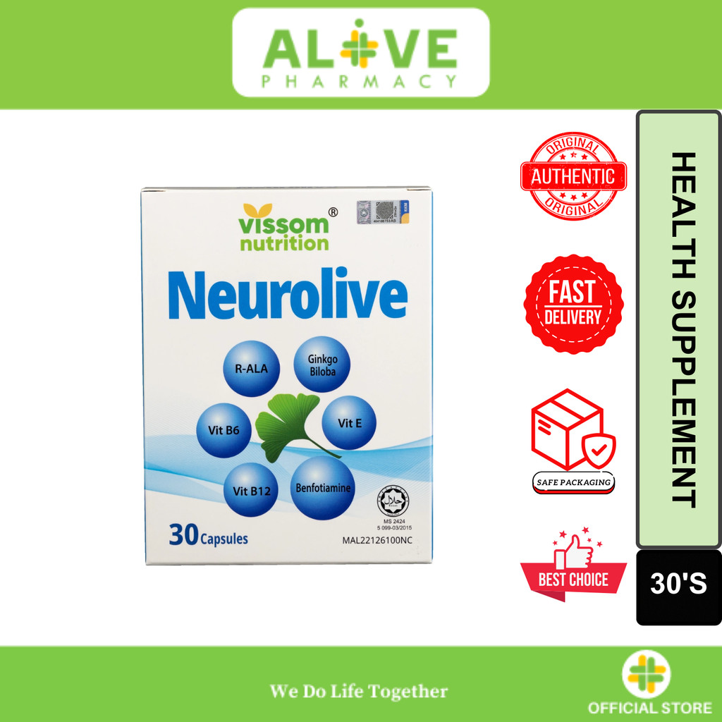 [ALIVE PHARMACY] VISSOM NEUROLIVE – 3x10 Kapsul, Suplemen Kesihatan ...