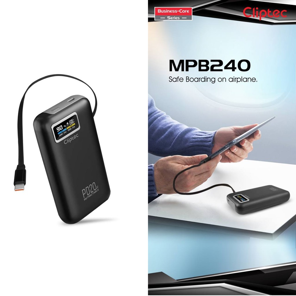CLIPTEC MPB240 10000MAH PD20W FAST CHARGING TFT DISPLAY POWER BANK WITH ...