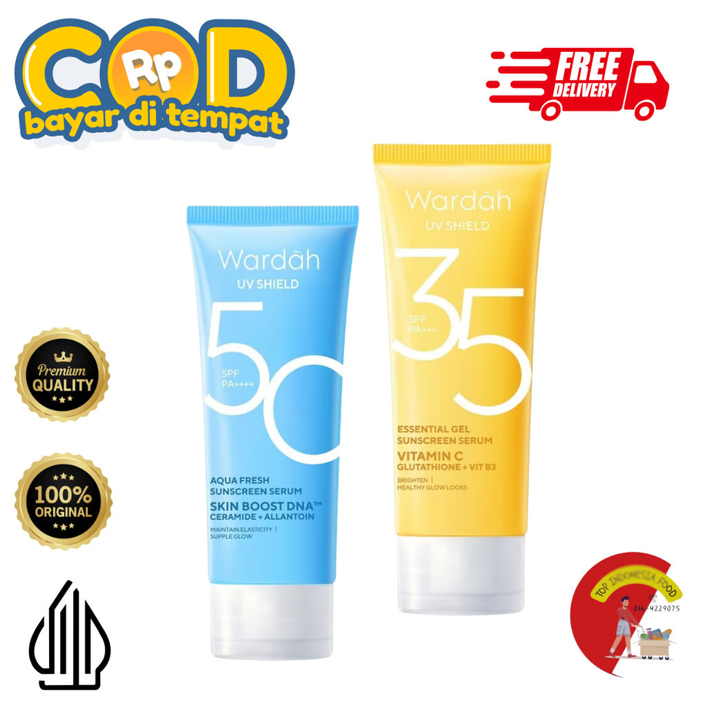 WARDAH UV SHIELD SUNSCREEN SERUM/AQUA FRESH/ ESSENTIAL GEL/SPFPA ...