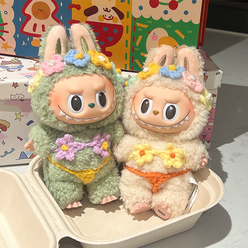 (No dolls) For 17 cm labubu v1/v2/v3 baby clothes headgear doll clothes ...