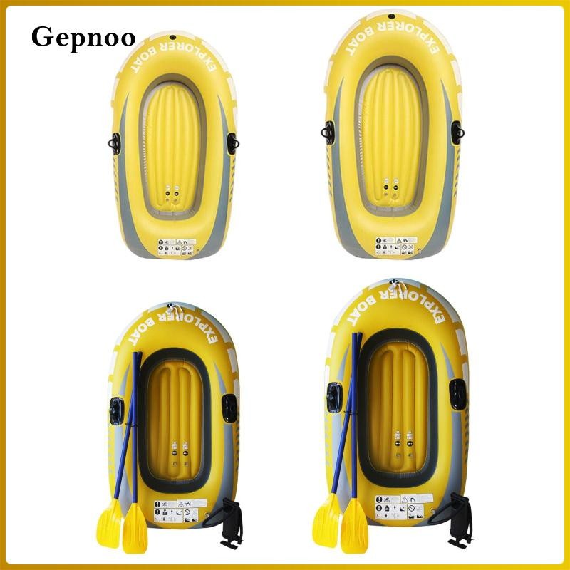 Gepnoo Inflatable Kayak PVC with Oar Locks Inflatable Boat for Lakes ...