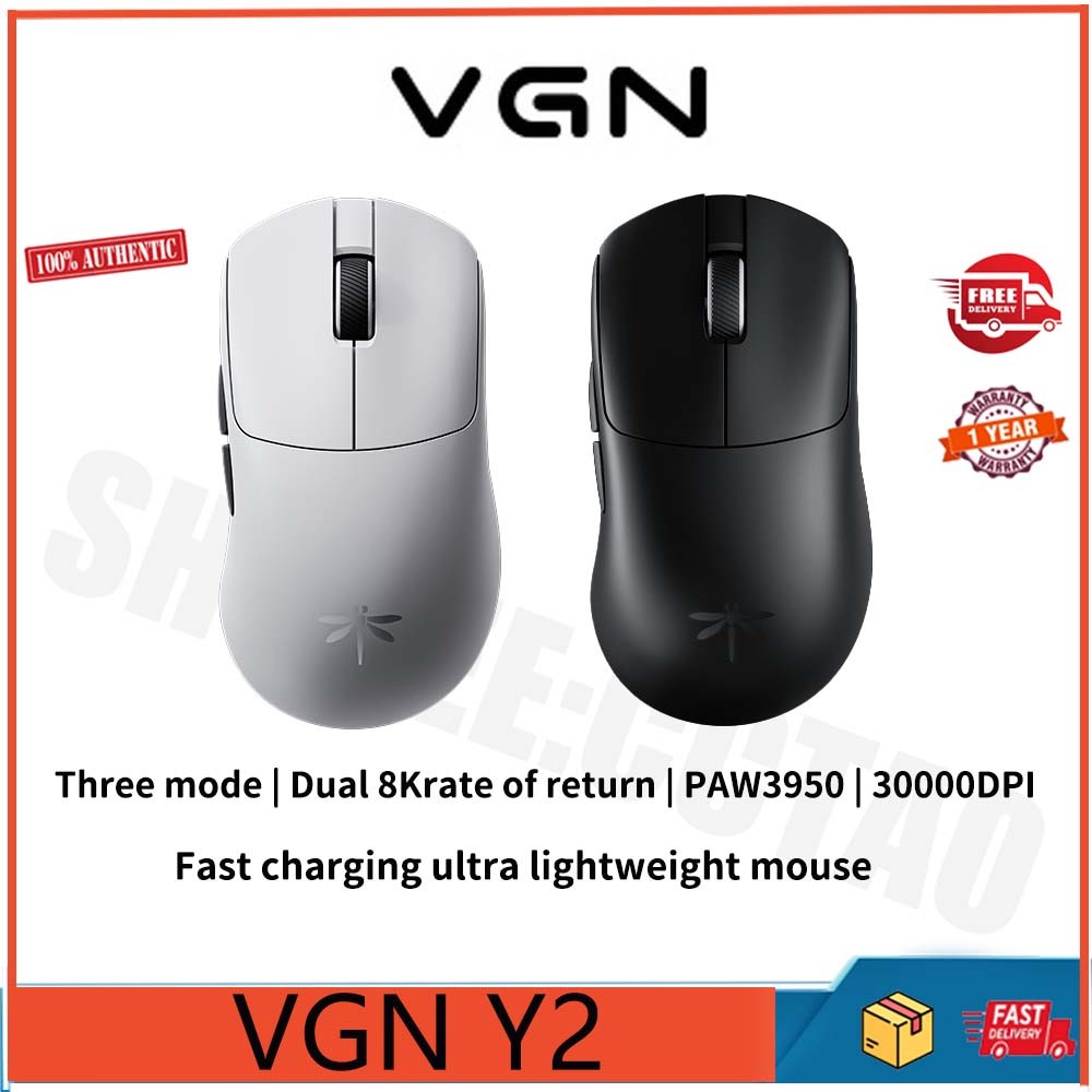 VGN Y2 Three mode Dual 8K Ultra lightweight PAW3395/3950 Game E-sports ...