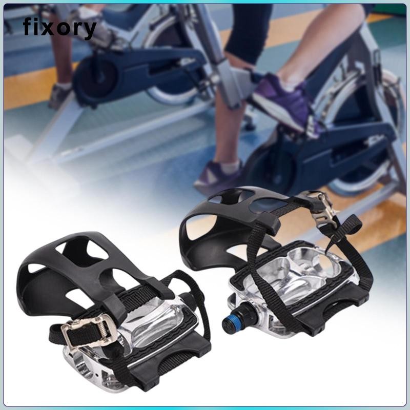 fixory Exercise Bike Pedals 12mm Spindle Anti Slip Lightweight with Toe ...