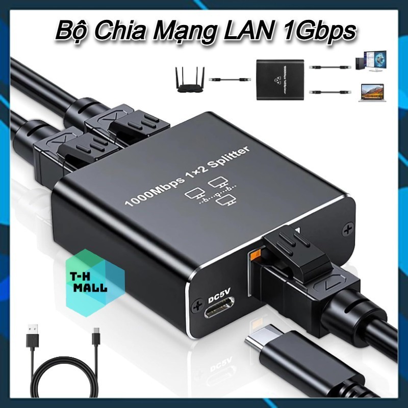 1Gbps | RJ45 internet LAN splitter 1 to 2 Gigabit 1000Mbps Ethernet 2 ...