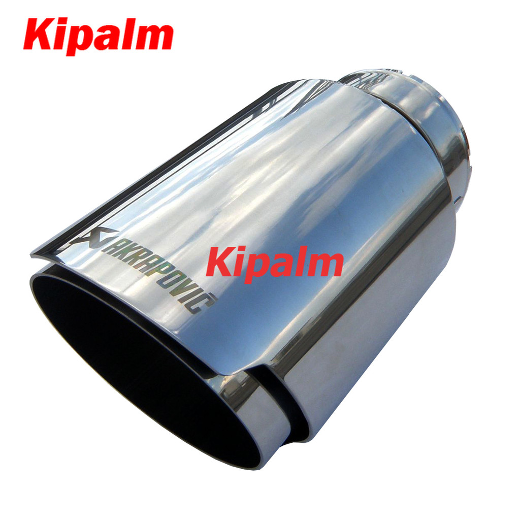 Straight Edge Silver Exposed Double-layer Stainless Steel Akrapovic ...