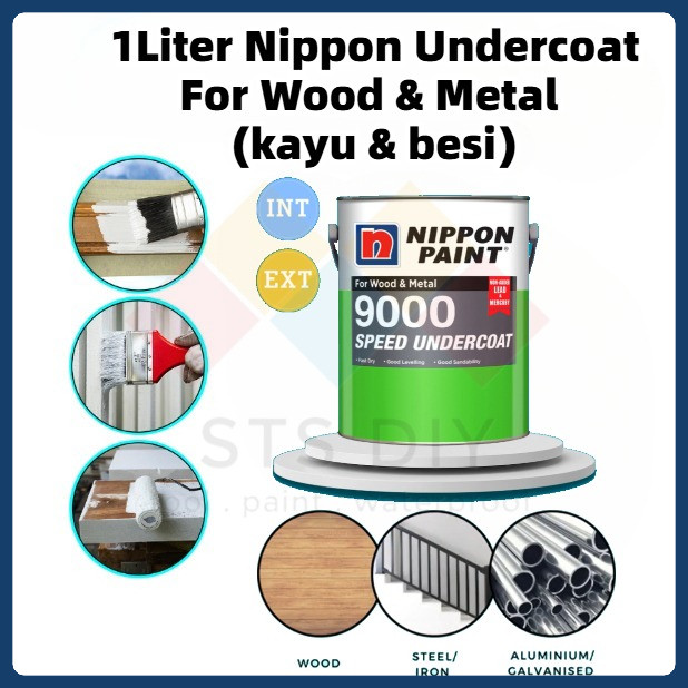 Nippon Paint 9000 undercoat cat undercoat Besi Kayu 1L- 1 liter L ...
