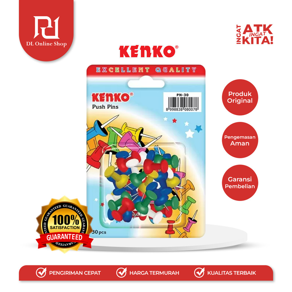KENKO PUSH PIN PN-30 (1PACK/ 30PCS) | Shopee Malaysia