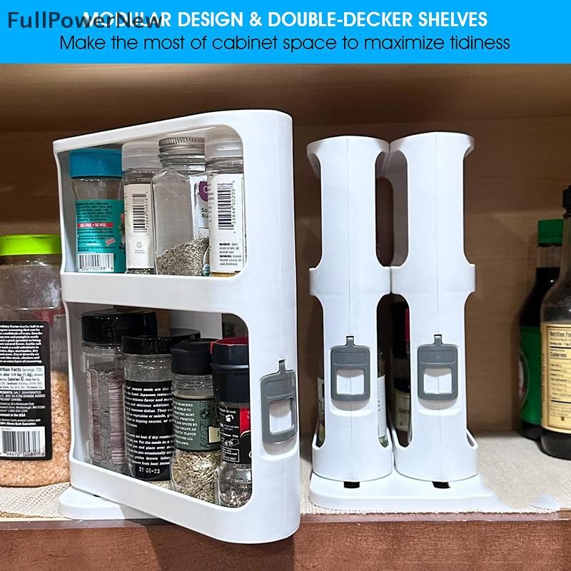 Full Premium Sliding Spice Rack Organizer For Cabinet,Effortless Access ...