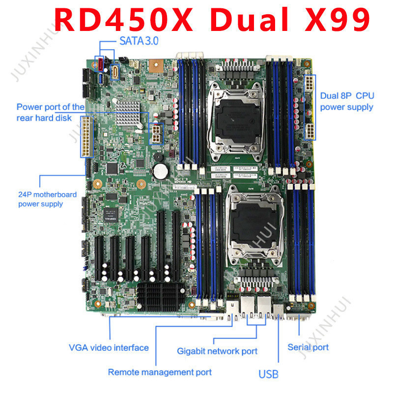 Lenovo rd450x dual motherboard server X99 C612 chip 00hv330 sb20j64725 ...